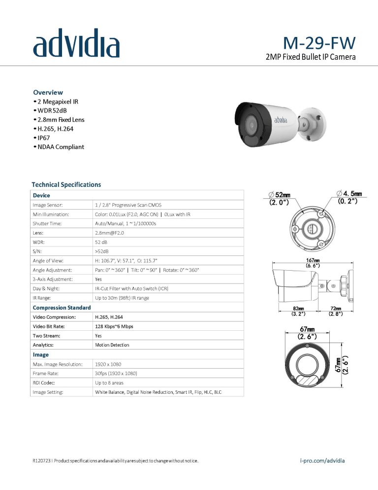 Advidia - M-29-FW - กล้องวงจรปิด