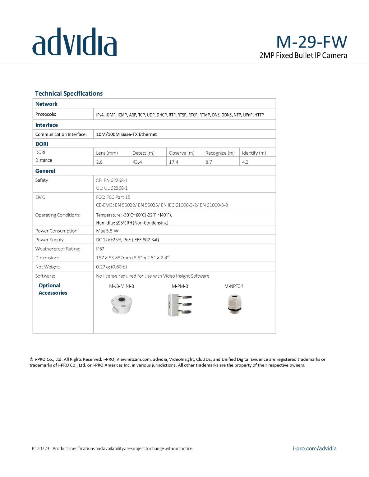 Advidia - M-29-FW - กล้องวงจรปิด